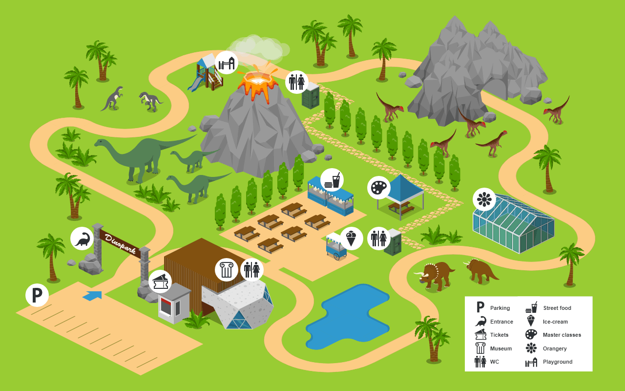 K l k Kar la t r labilir Kenar Amusement Park Map Kad n E Postac 